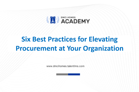 PR001 - Six Best Practices for Elevating Procurement at Your ...