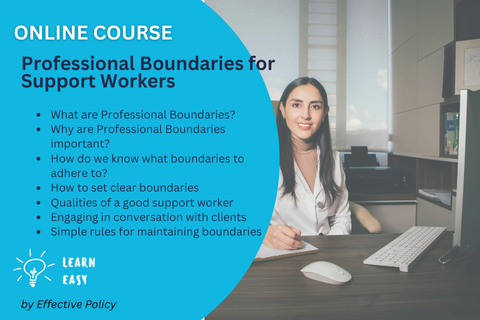Professional Boundaries for Support Workers cover image.