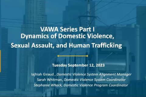 Domestic Violence VAWA Training Series Part 1
