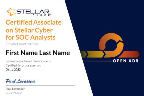 > Certified Associate on Stellar Cyber for SOC Analysts Exam